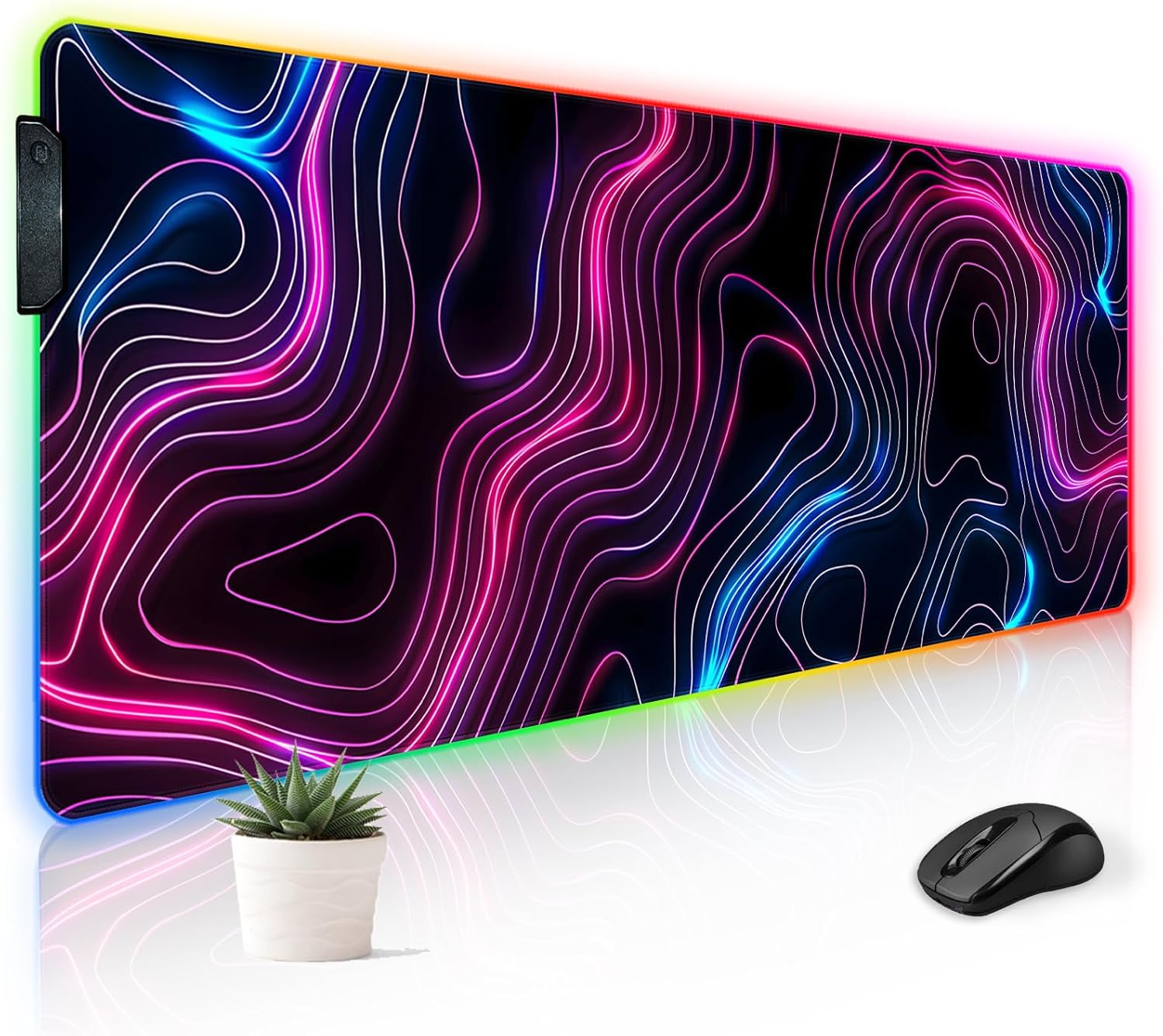 Amazon.com: Stanoha RGB Mousepad LED Desk Mat Gaming Large Keyboard ...
