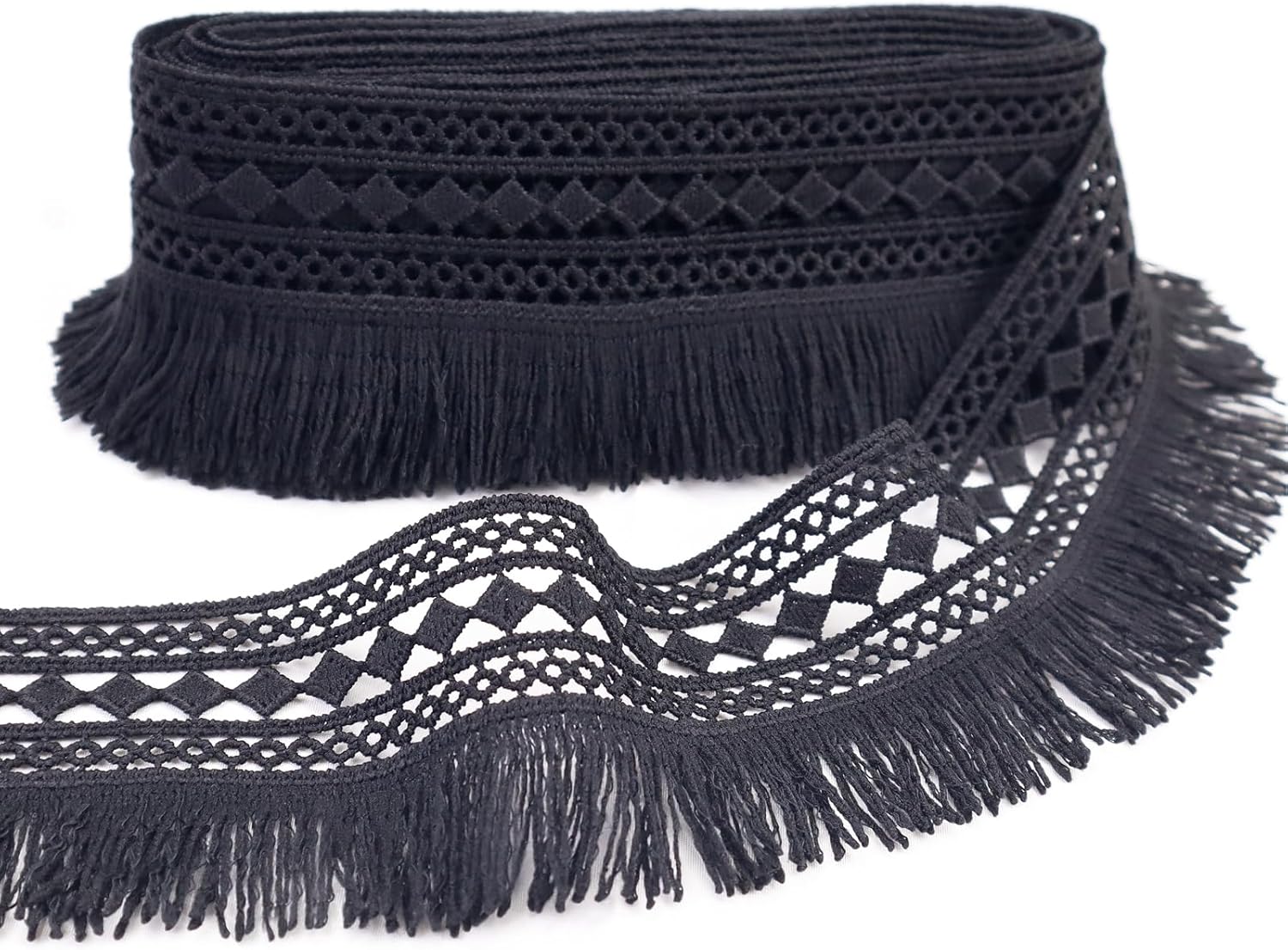 Amazon.com: SEWDIYTR Tassel Trim Fringe Trim Black Sewing Lace Trim for ...