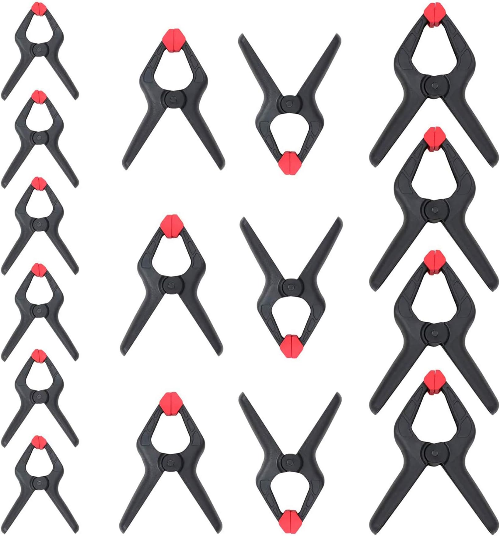 WORKPRO 16-Piece Nylon Spring Clamp Set-4pc 6-1/2", 6pc 4-1/2" , 6pc 3 ...