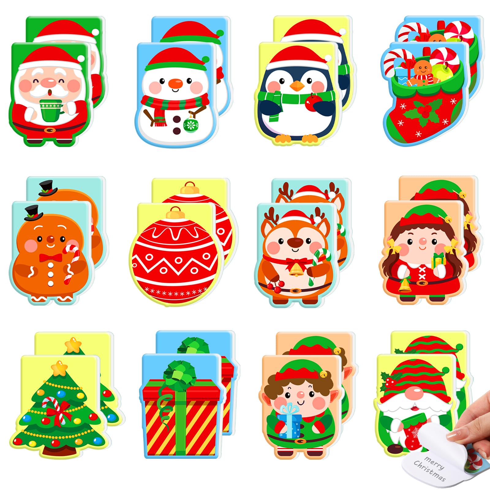 Amazon.com : Faccito 48 Pcs Christmas Notepad Bulk Christmas Note Pads ...