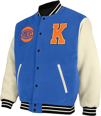 FISLL NBA Teams Men's Varsity Jacket with Chenille Applique - New York ...