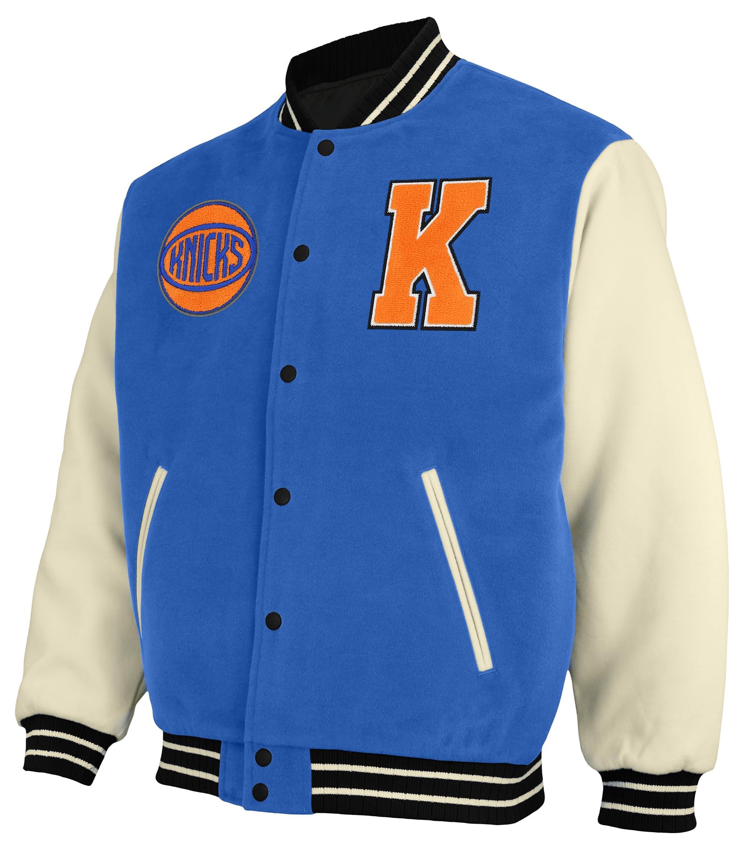 FISLL NBA Teams Men's Varsity Jacket with Chenille Applique - New York ...