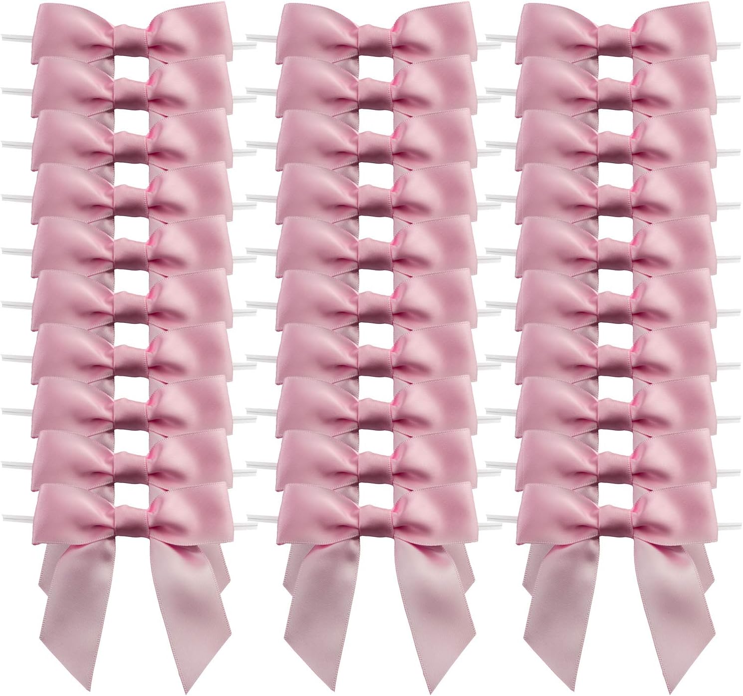 Amazon.com: Mxxipp 35pcs Mini Pink Ribbon Bows, Small Satin Ribbon Bow ...