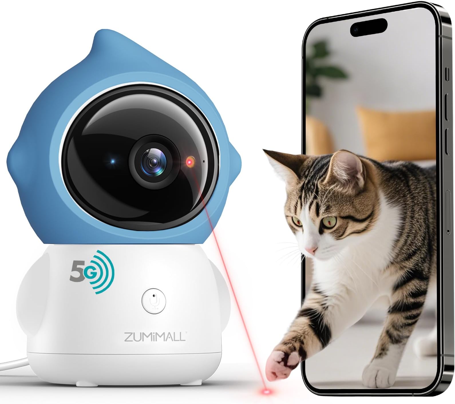 Amazon.com: ZUMIMALL Pet Camera Indoor, 5G/2.4G WiFi Camera for Dog/Cat ...