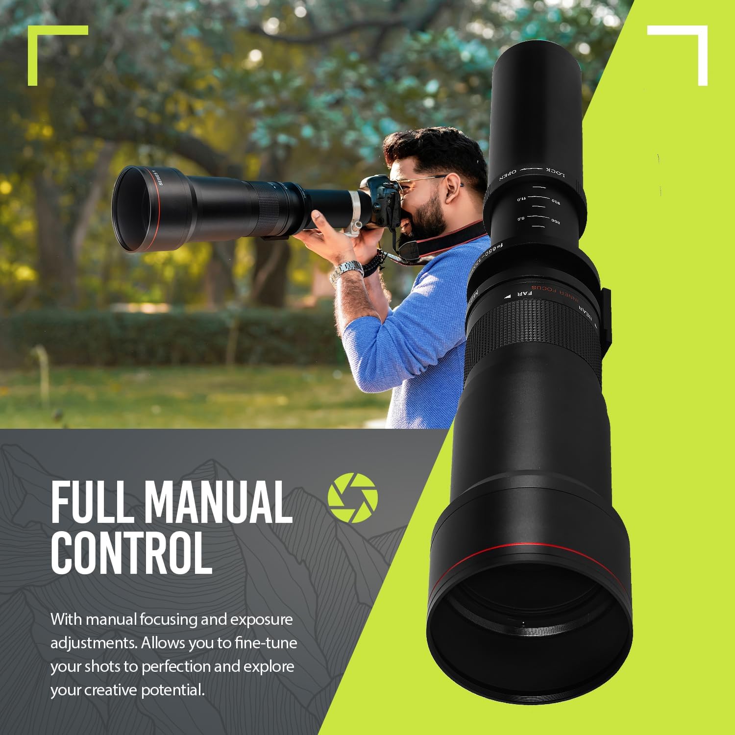 BM Premium High-Power 650mm-2600mm f/8 Manual Telephoto Lens ...