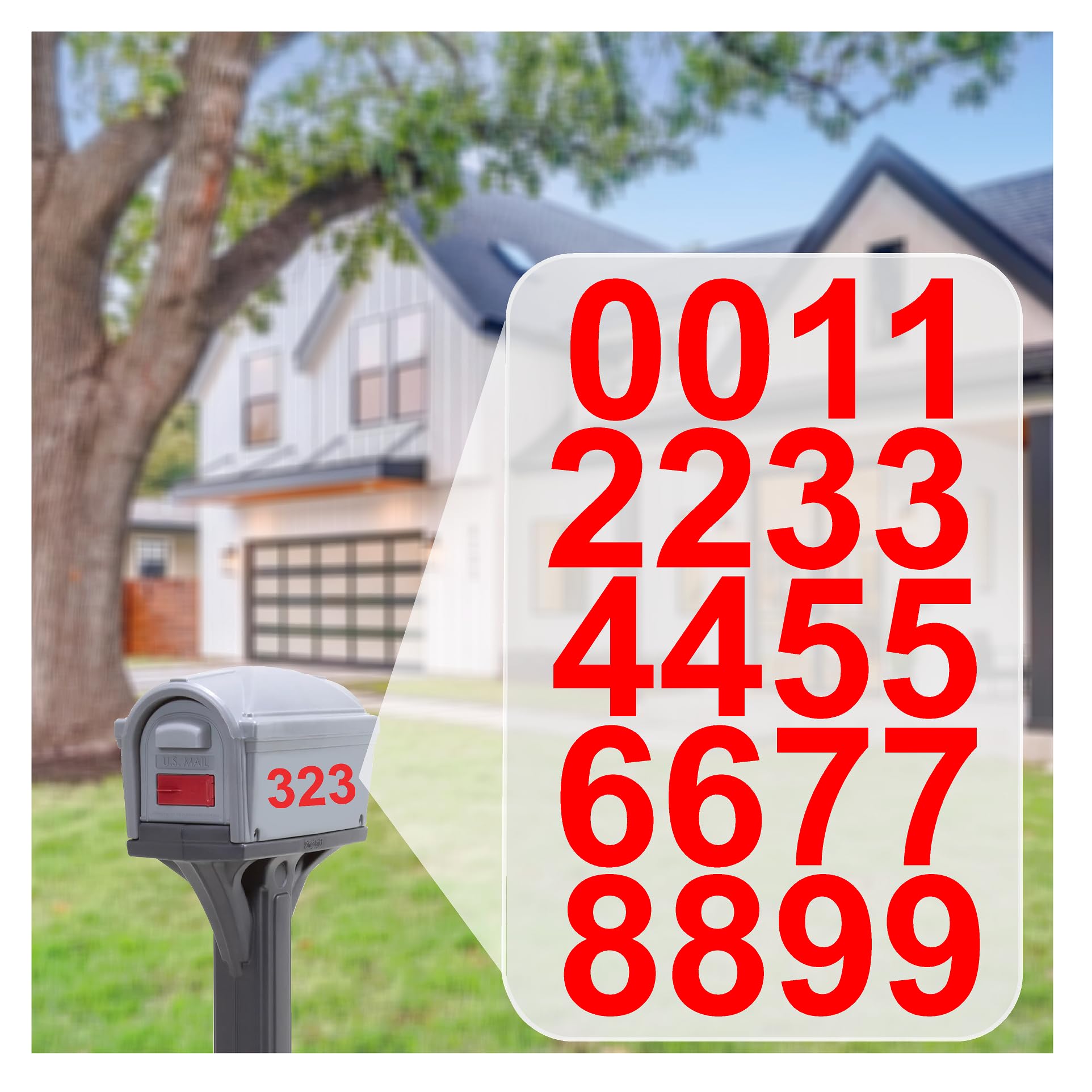 Amazon.com: 1" Inch Premium Mailbox Numbers (Red) - Waterproof Stickers ...