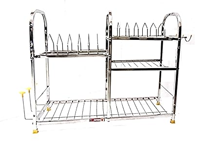 SUPRAS Heavy Stainless Steel Cute Kitchen Bartan Utensil Stand Rack (18 ...