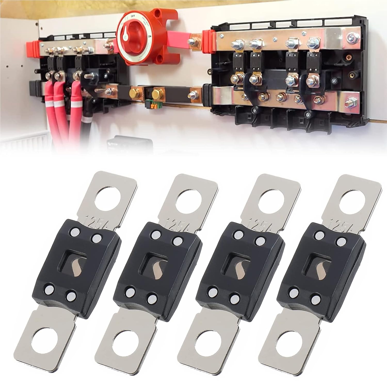 Mega High Current Fuse Screw Fuse 4 Pieces Mega Fuse 125A Amp Mega ...