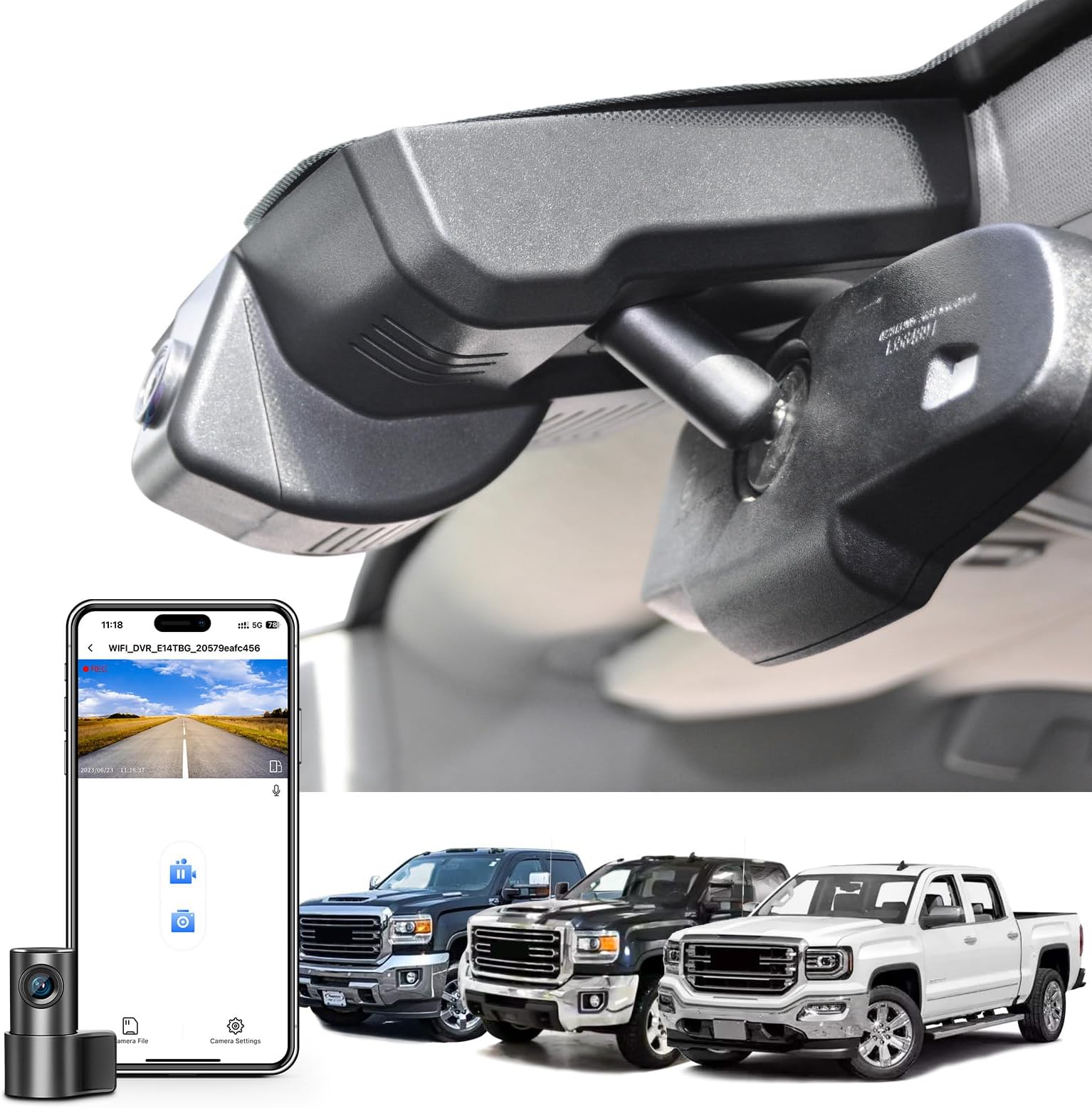 Amazon.com: Mangoal Front 4K & Rear 1080P Dash Cam fit for GMC Sierra ...