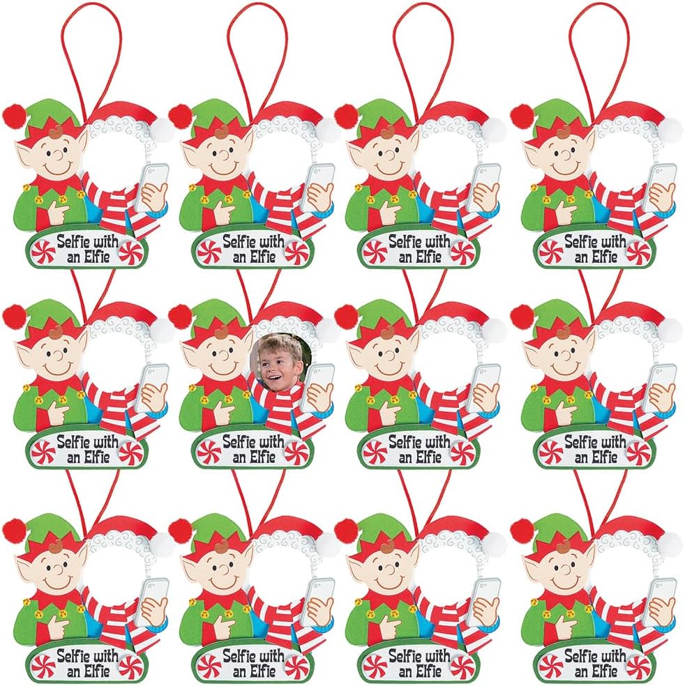 Amazon.com: Elfie Selfie Picture Frame Ornament Craft Kit - Makes 12 ...