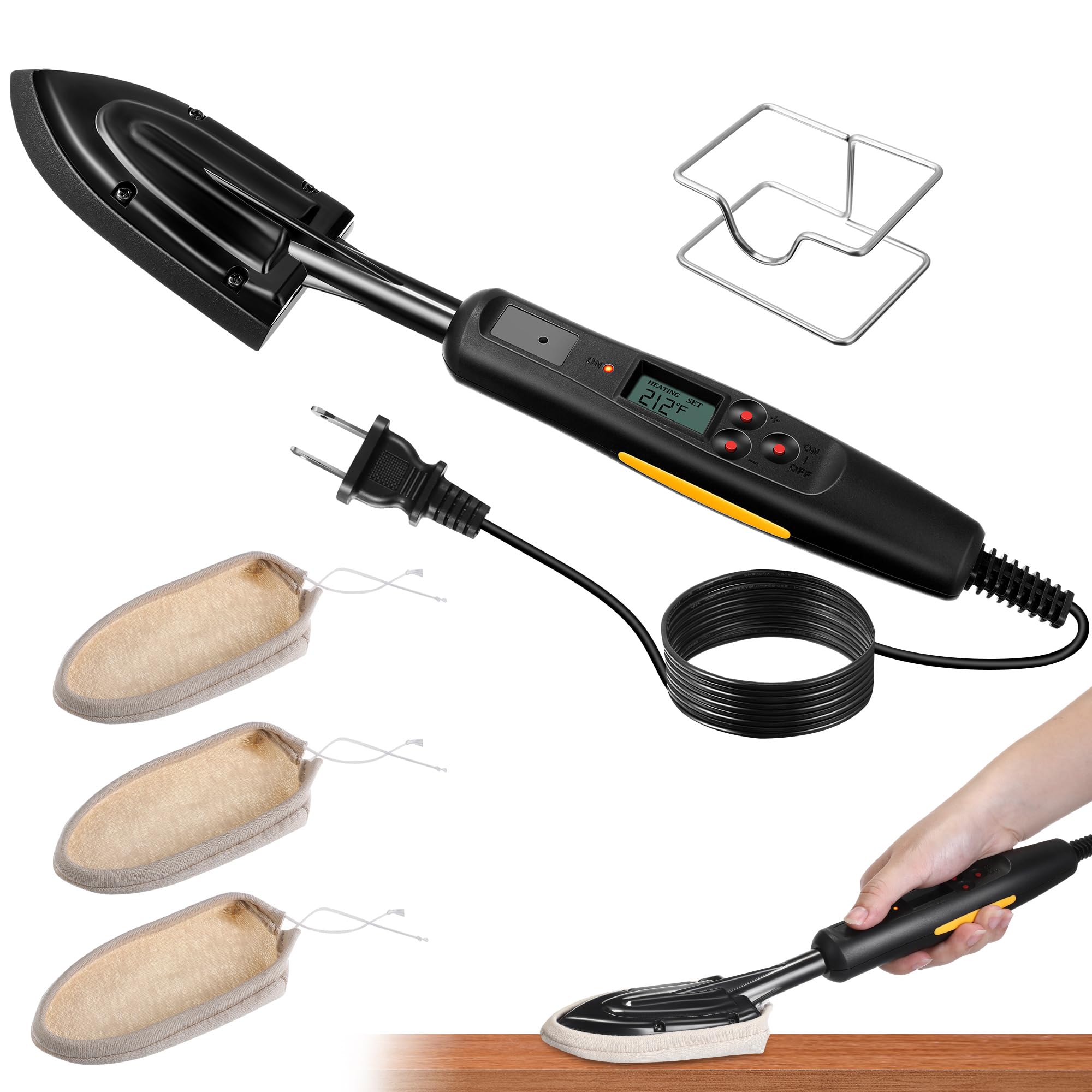 Enhon Digital LCD Edge Banding Iron with 3 Cotton Sock, Veneer Edge ...