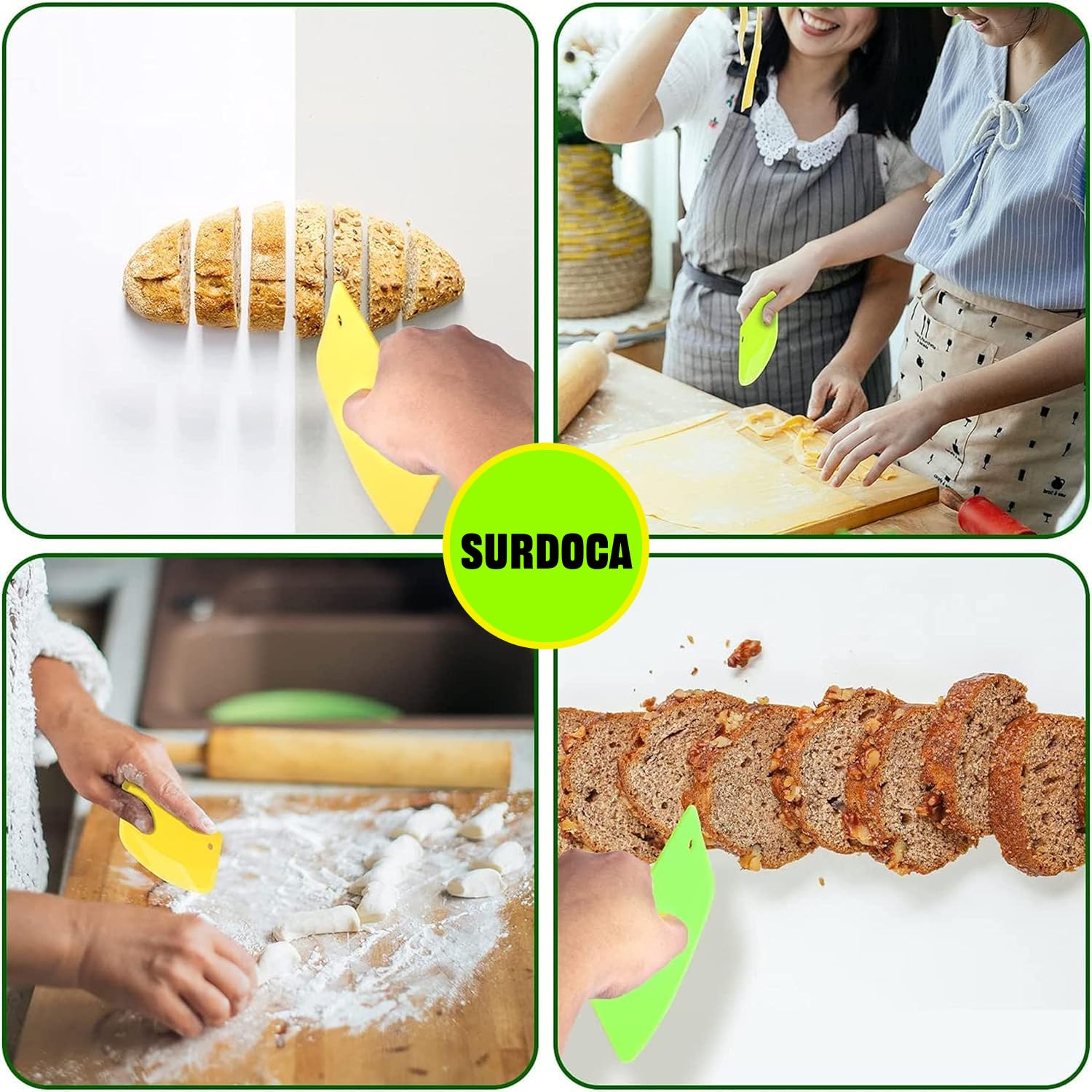 Snapklik.com : Hard Bench Scraper Dough Scraper - SURDOCA 5.31x3.64 BPA ...