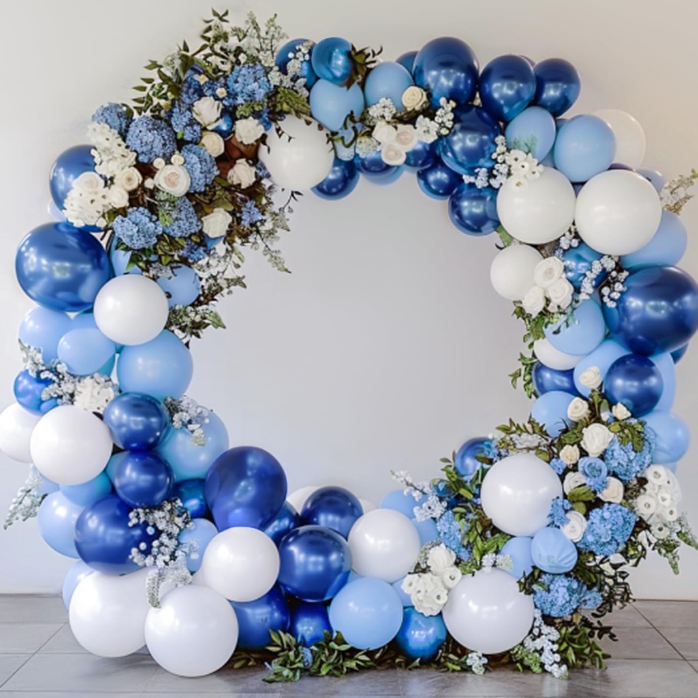 Amazon.com: 141Pcs Blue Balloon Arch Kit, Blue and White Balloon Arch ...