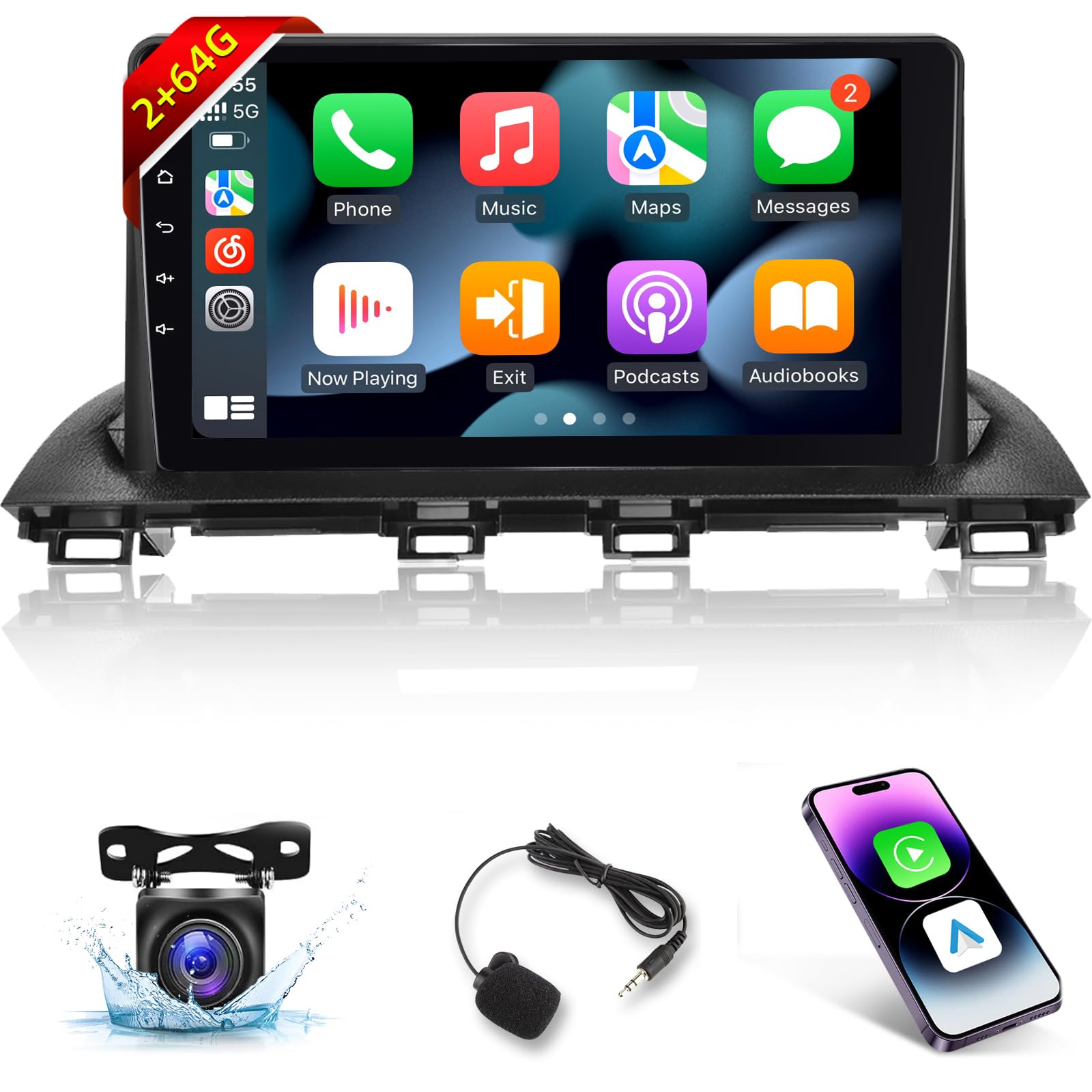 Amazon.com: Car Stereo for Mazda 3 Axela 2014-2019 - 10 Inch 2+64G ...