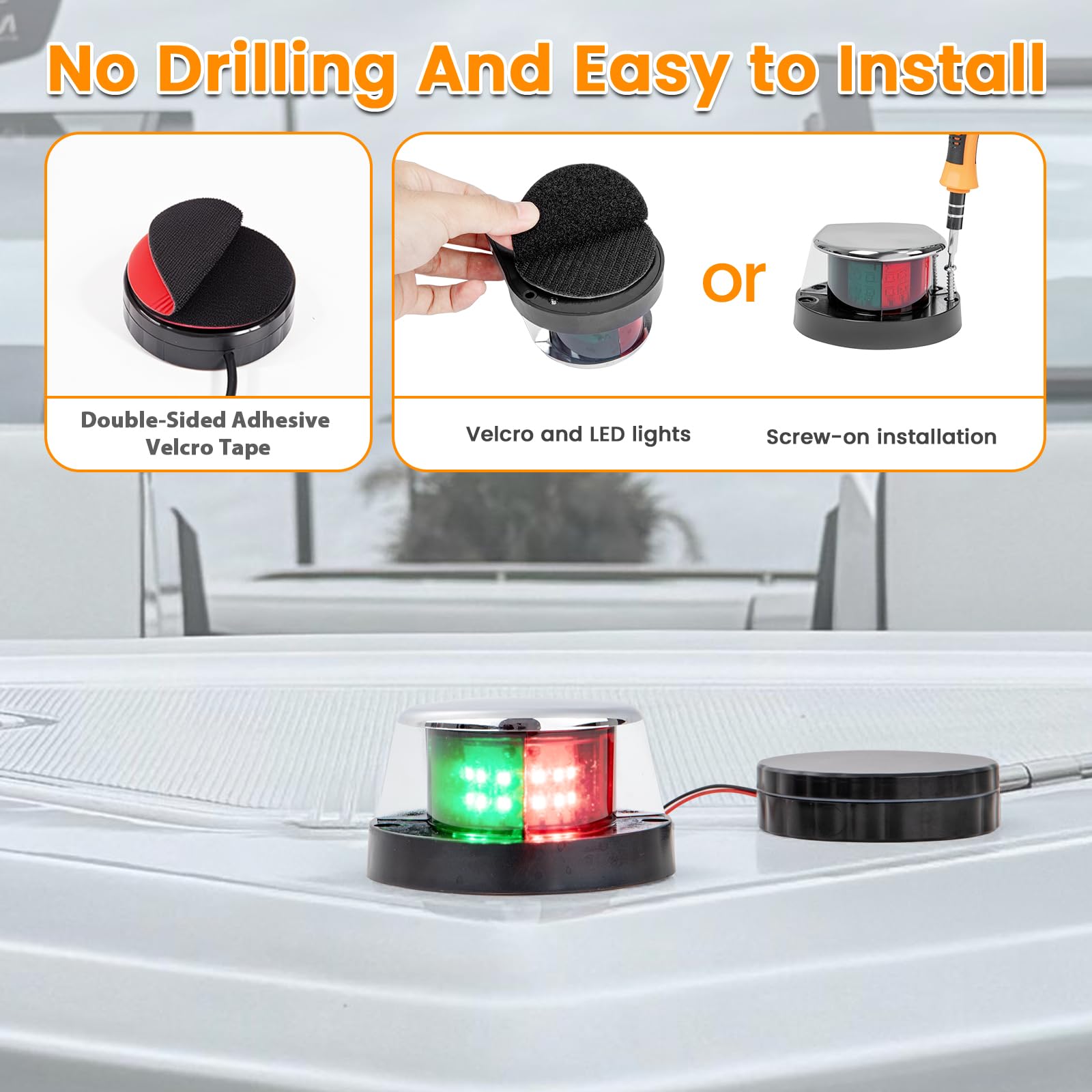 Snapklik.com : Battery Operated Boat Navigation Lights, Tool-Free ...