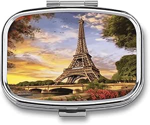 Amazon.com: Small Pill Box,Pill Case,Eiffel Tower Parisprinted Pill ...