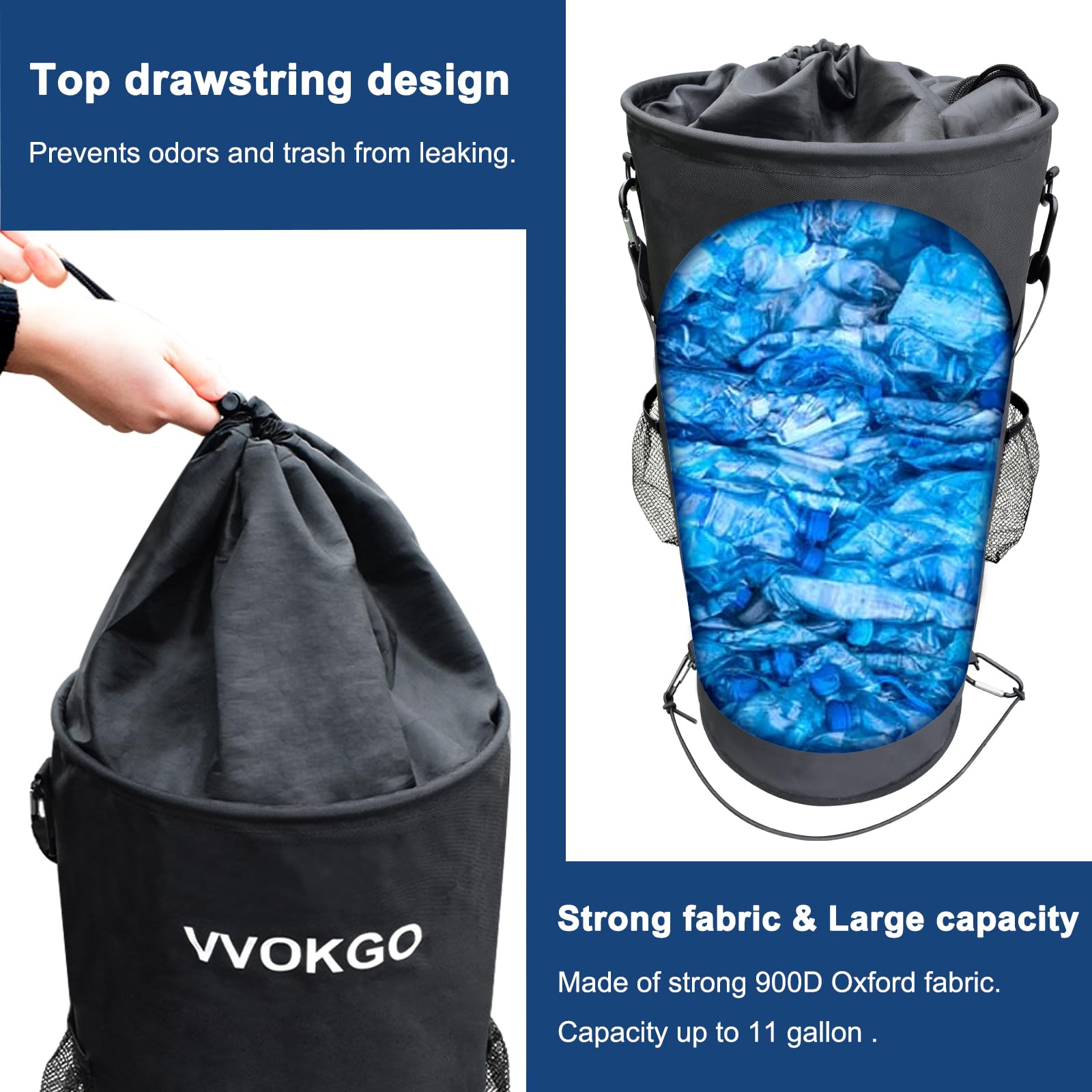 Snapklik.com : Boat Trash Can, 100% Odor Leak Proof 1000D Portable ...