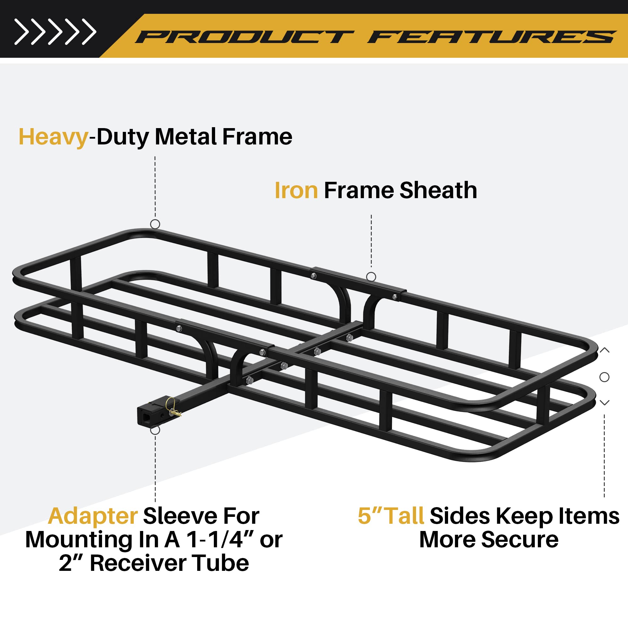 Snapklik.com : 53 X 19 Inch Heavy Duty Cargo Rack Carrier 500 Lbs ...