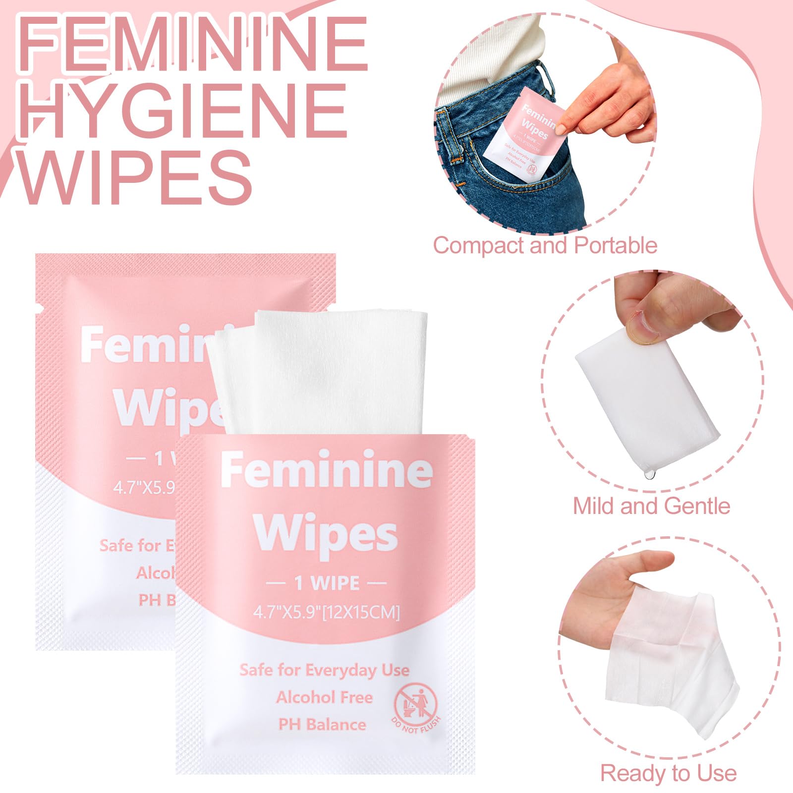 Snapklik.com : 300 Pieces Feminine Wipes Individually Wrapped Women ...