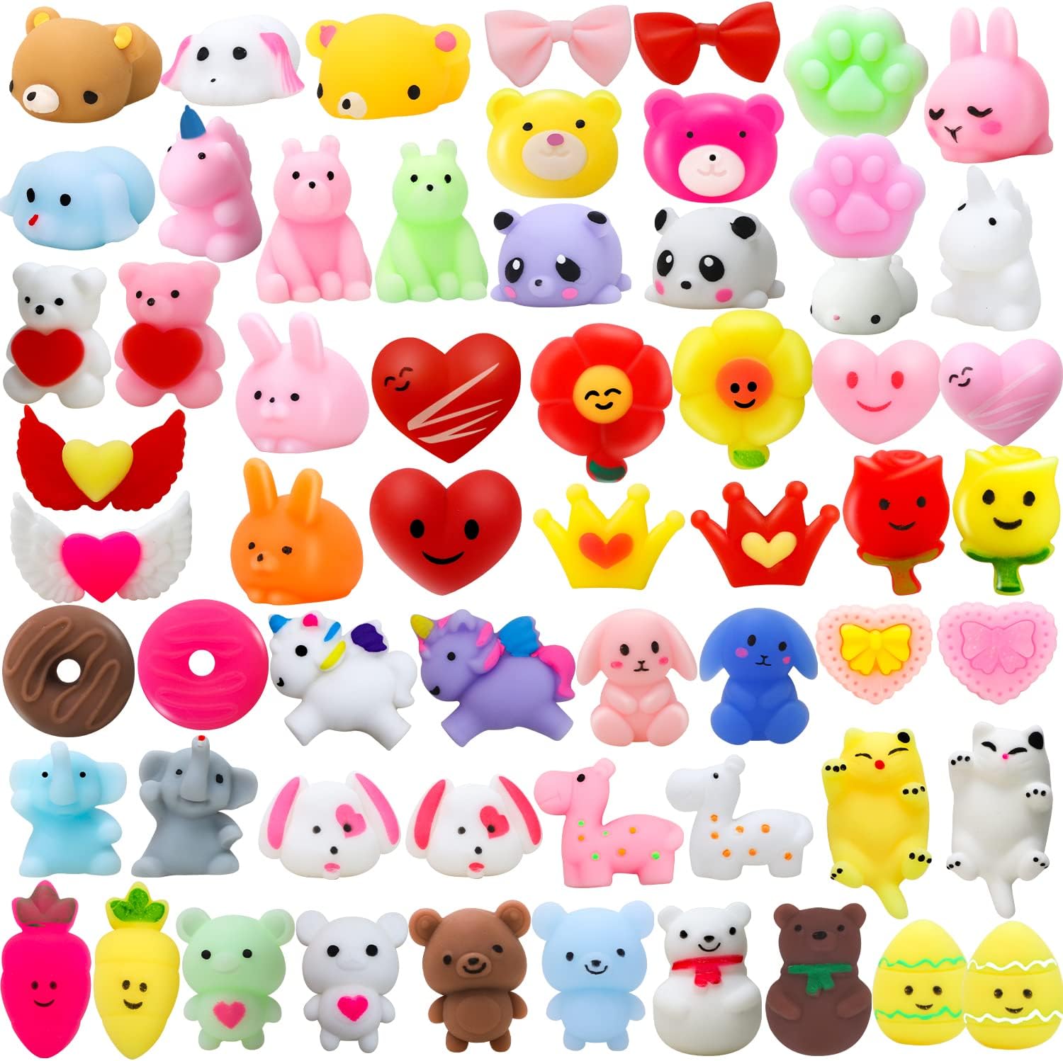 Amazon.com: TOY Life 60 Pack Valentines Day Mochi Squishy Toy ...