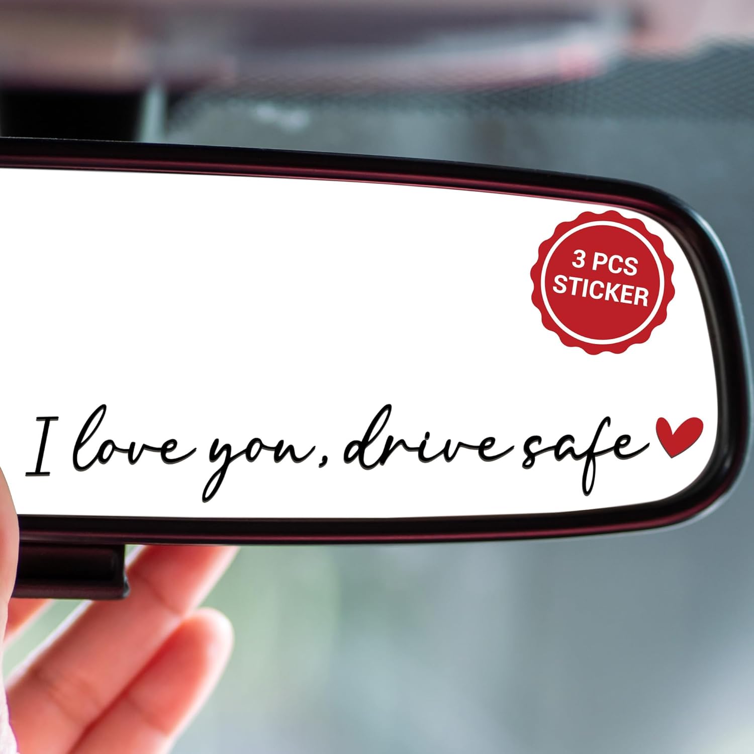 Amazon.com: BoopZilla 3PCS I Love You Drive Safe Mirror Sticker (Black ...