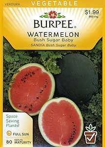 Amazon.com : Burpee 64873 Watermelon Bush Sugar Baby Seed Packet ...