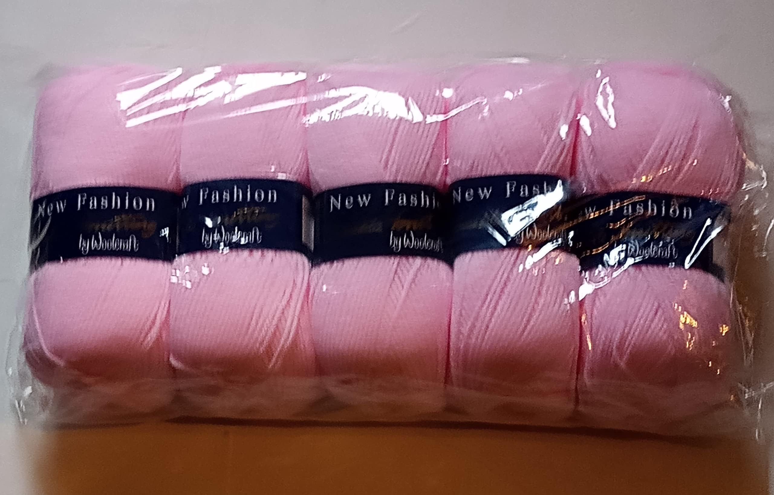 5 x 100g Woolcraft Dk Double Knitting Wool, Yarn (5 x 100g Baby Pink ...