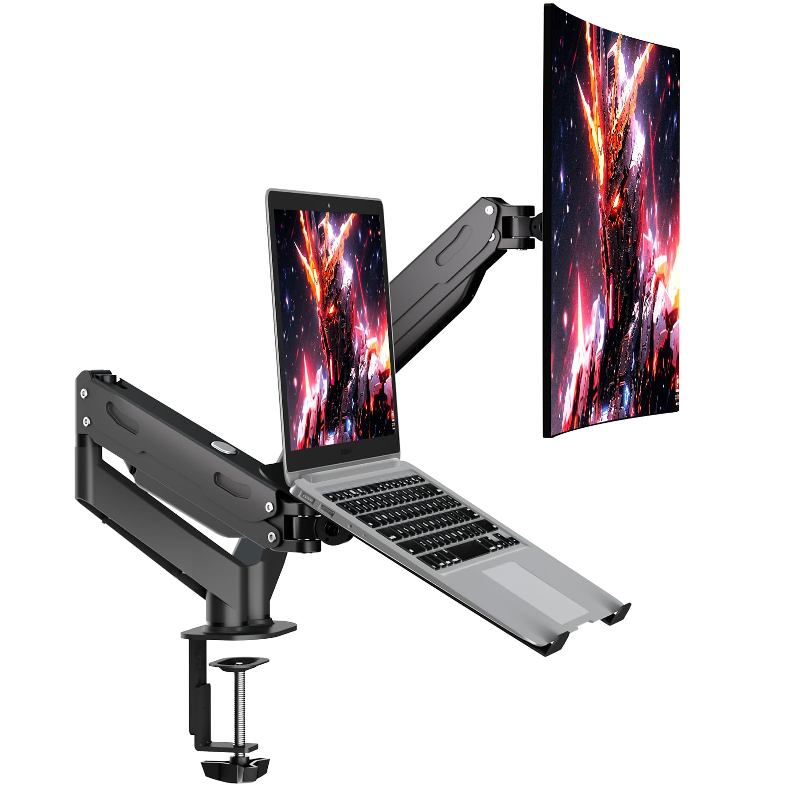 Amazon.com: Pholiten Monitor and Laptop Mount for Max 32” Monitor and ...