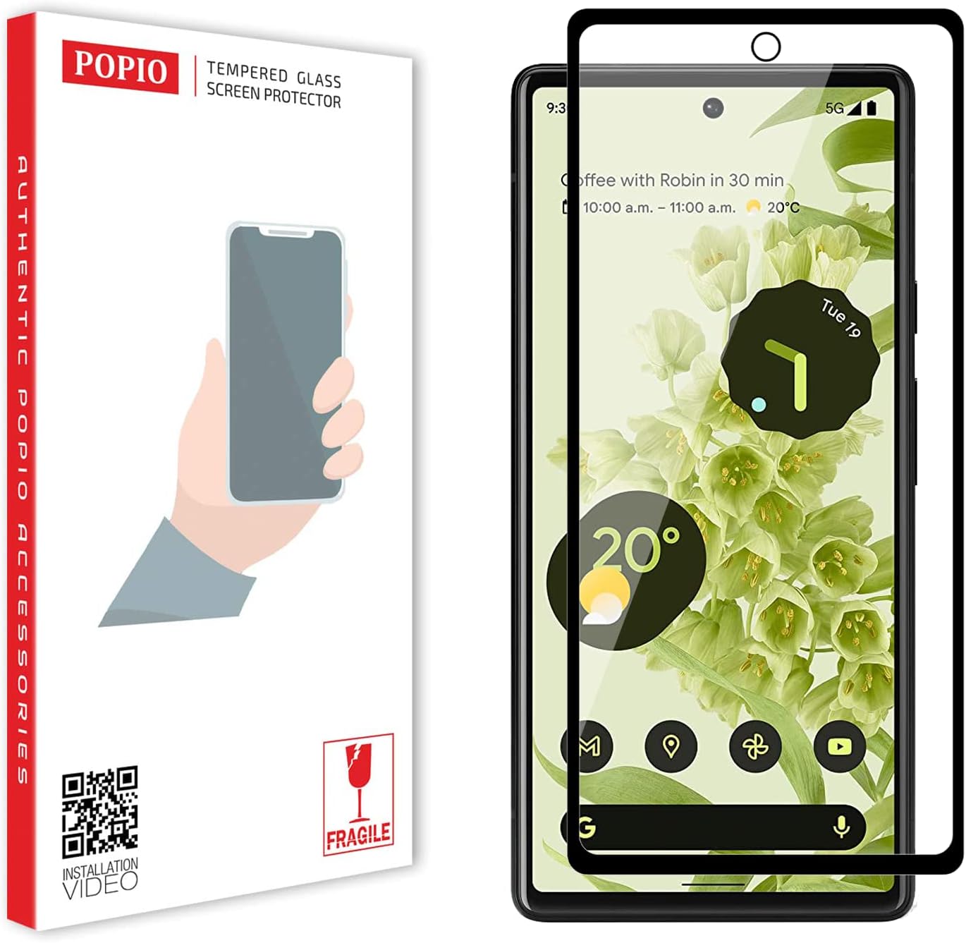 POPIO Tempered Glass Screen Protector Compatible For Google Pixel 6 ...