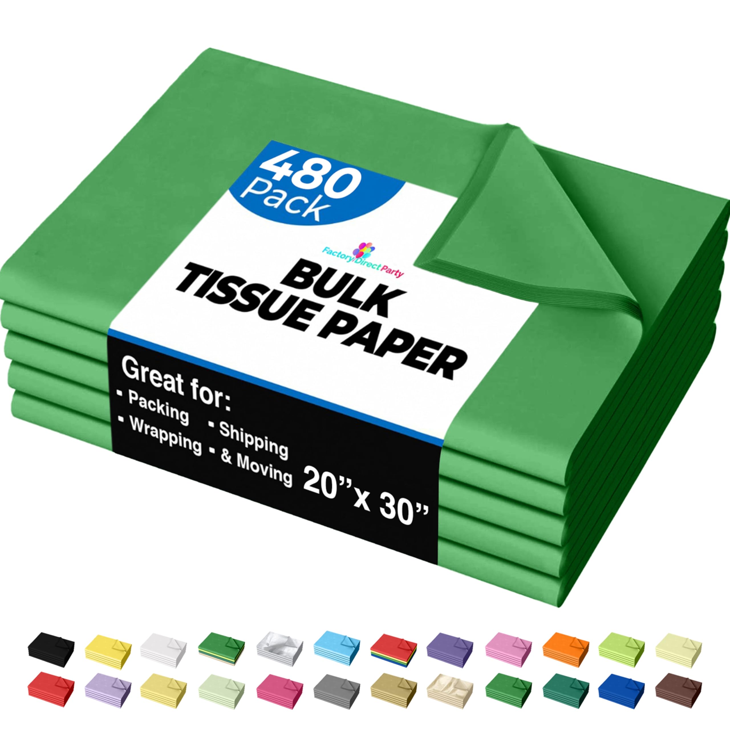 Amazon.com: 480 Sheets Bulk Emerald Green Tissue Paper - 20" x 30 ...