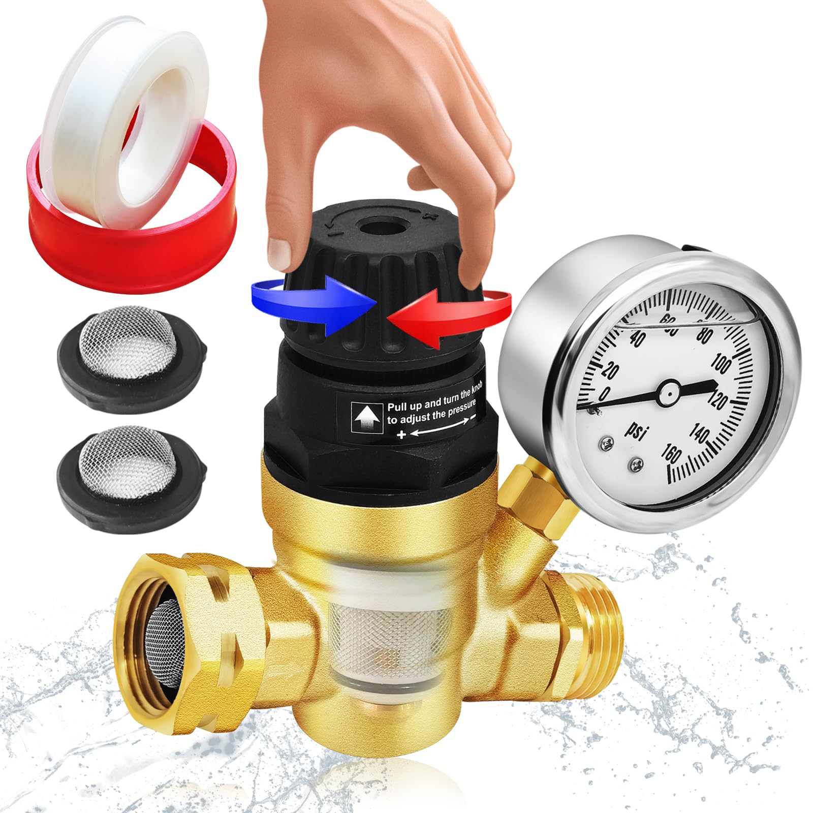 Snapklik.com : Boltigen Handle Adjustable RV Water Pressure Regulator ...