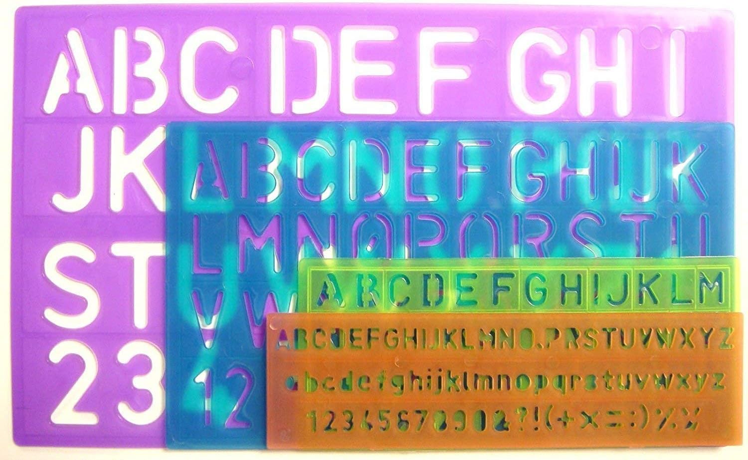2 x Lettering Stencil Set Letters Alphabet Stencils Craft Number ...