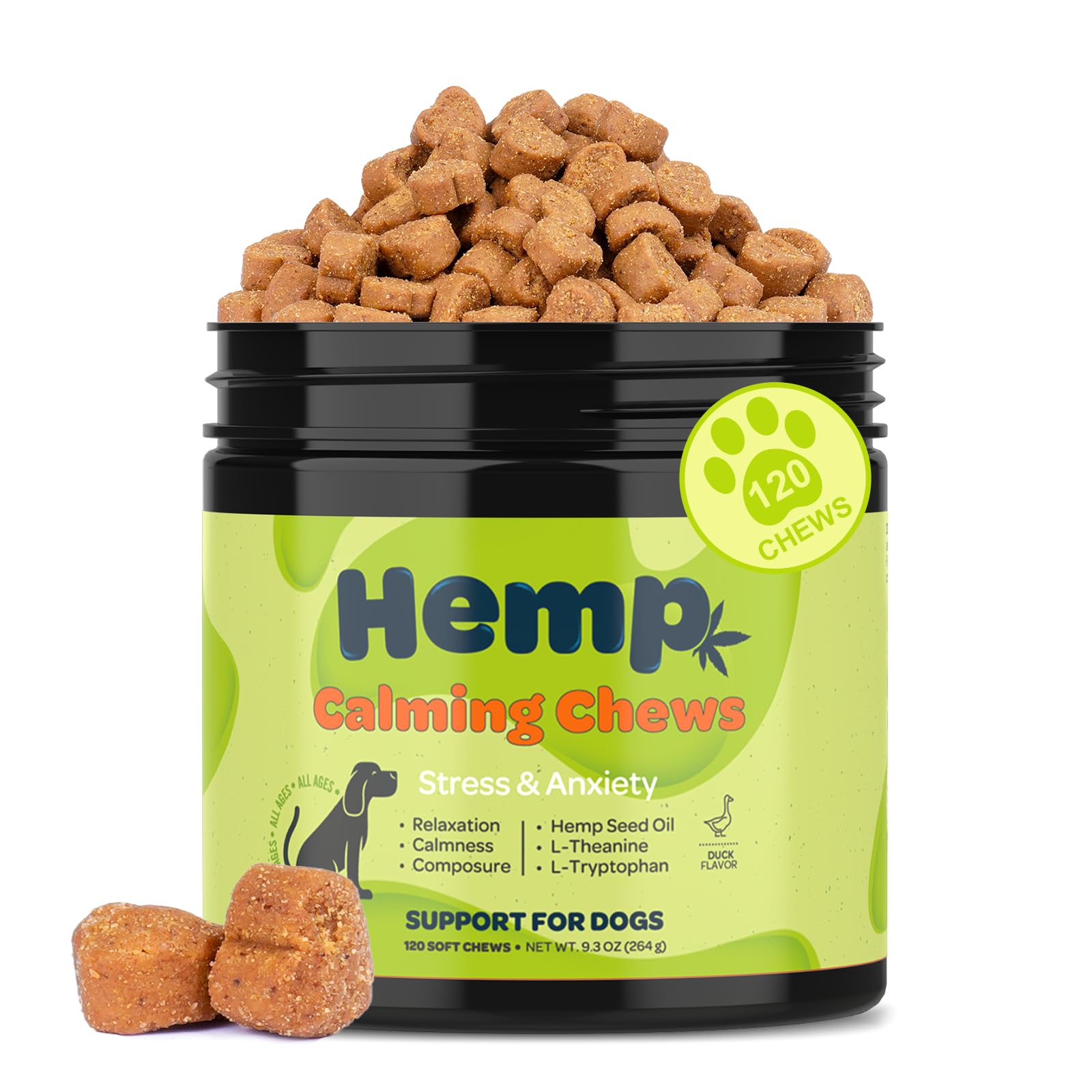 Amazon.com : Bluelage Hemp Calming Chews for Dogs Anxiety Separation ...