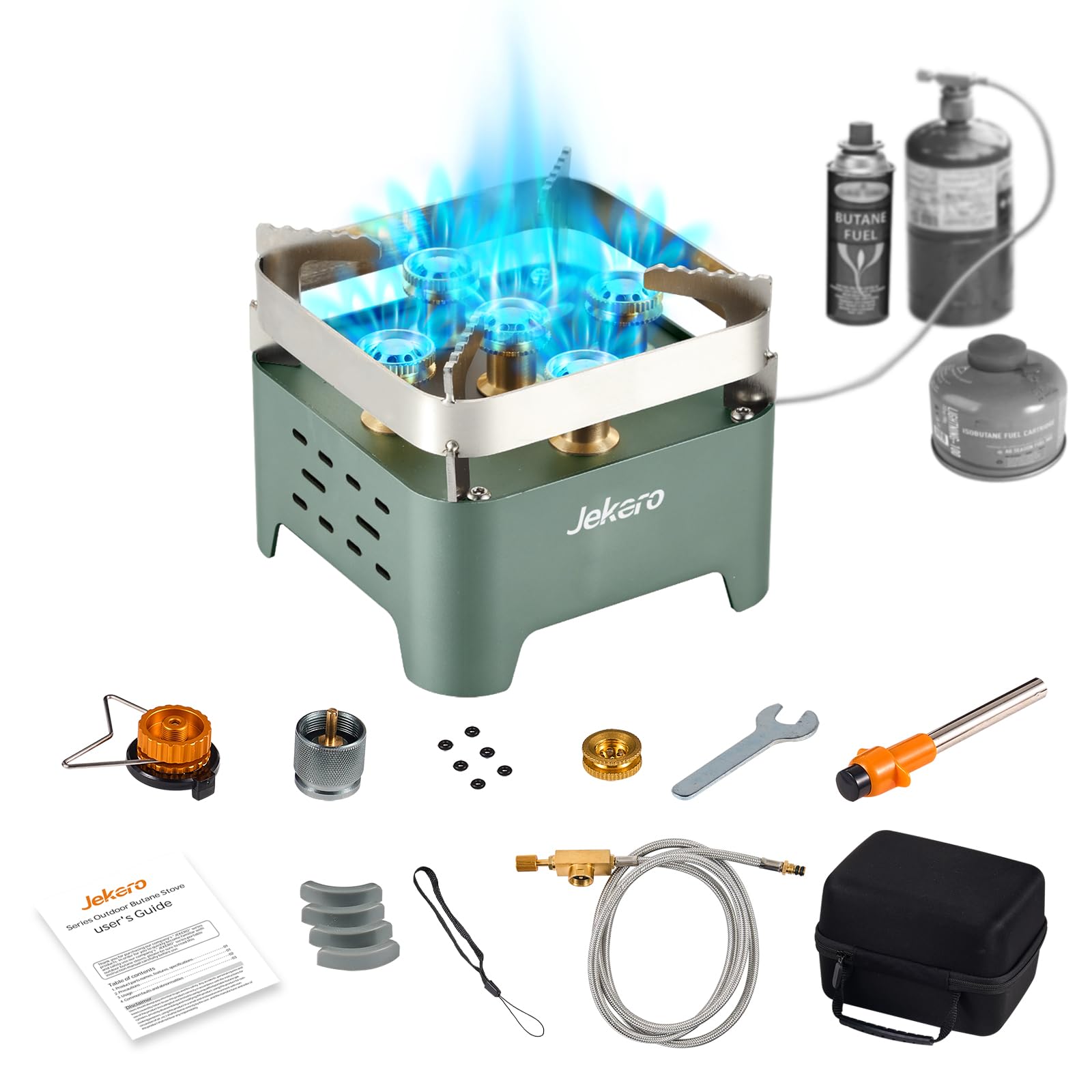 Amazon.com: Portable Camping Stove Gas Cooking Burner, 30,000 BTU Camp ...