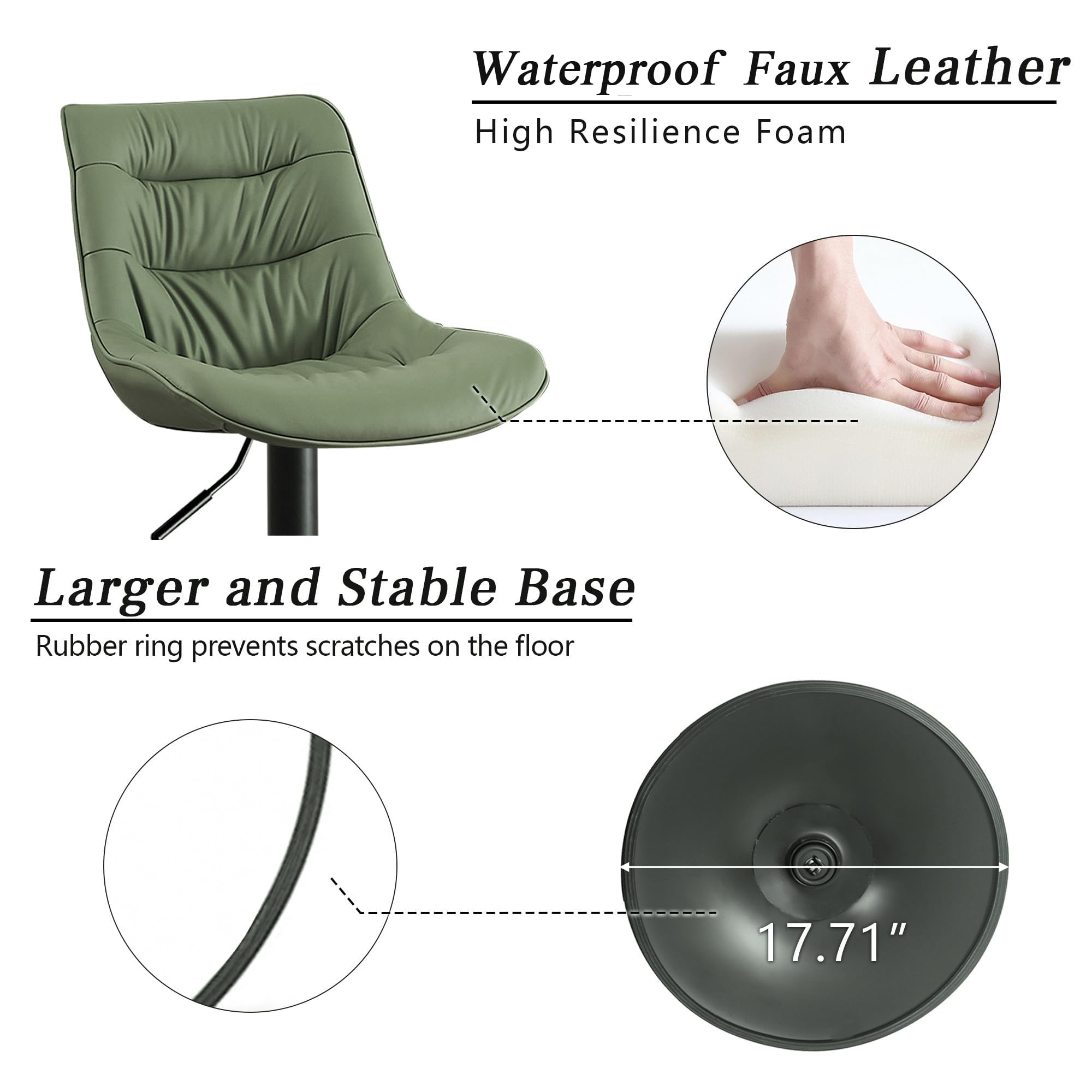 Kidol & Shellder Bar Stools Set of 2 Kitchen Island Adjustable Counter ...