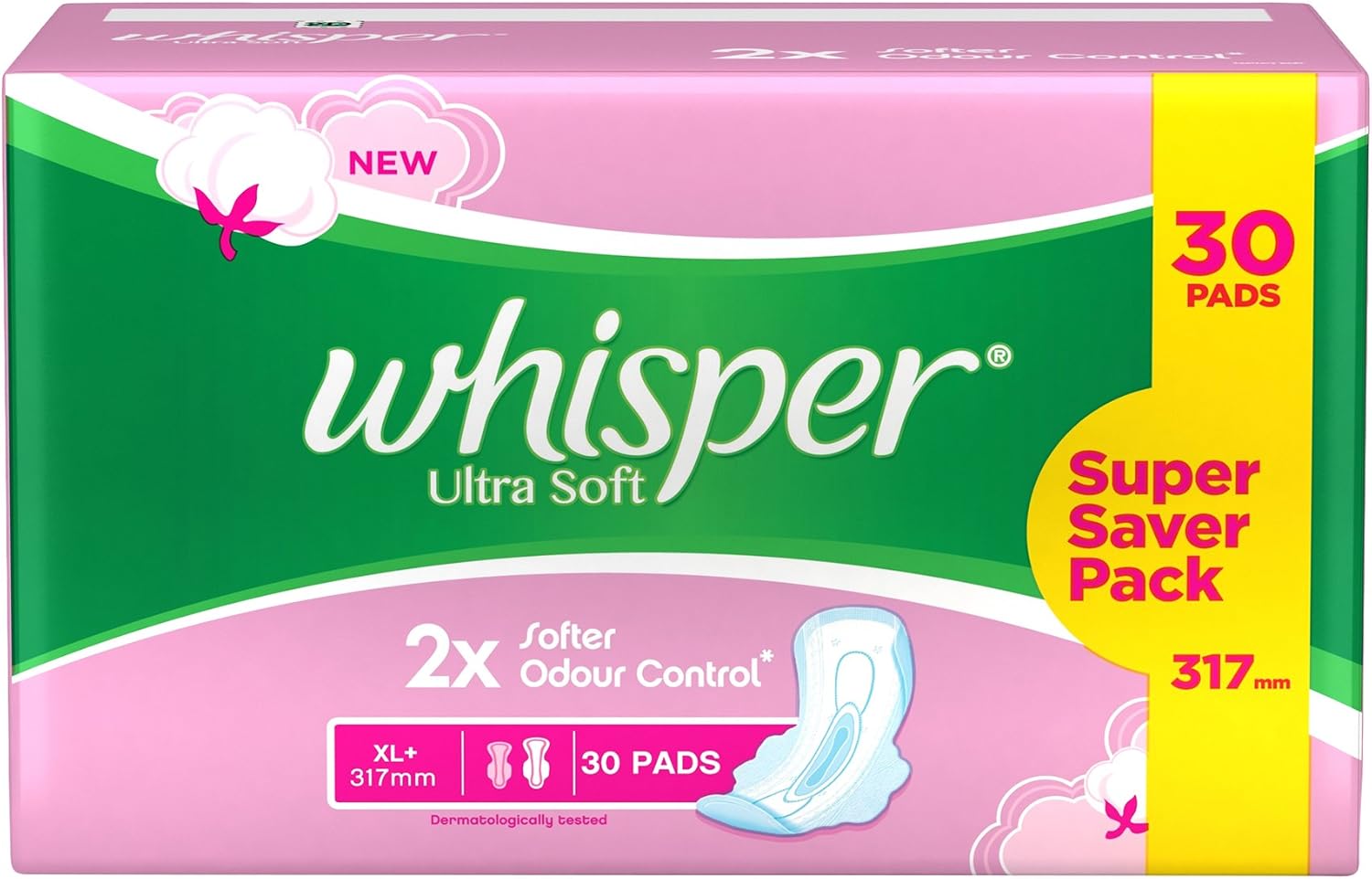 Amazon.com: Whisper Ultra Soft XL Plus Sanitary Pads - 30 Count ...
