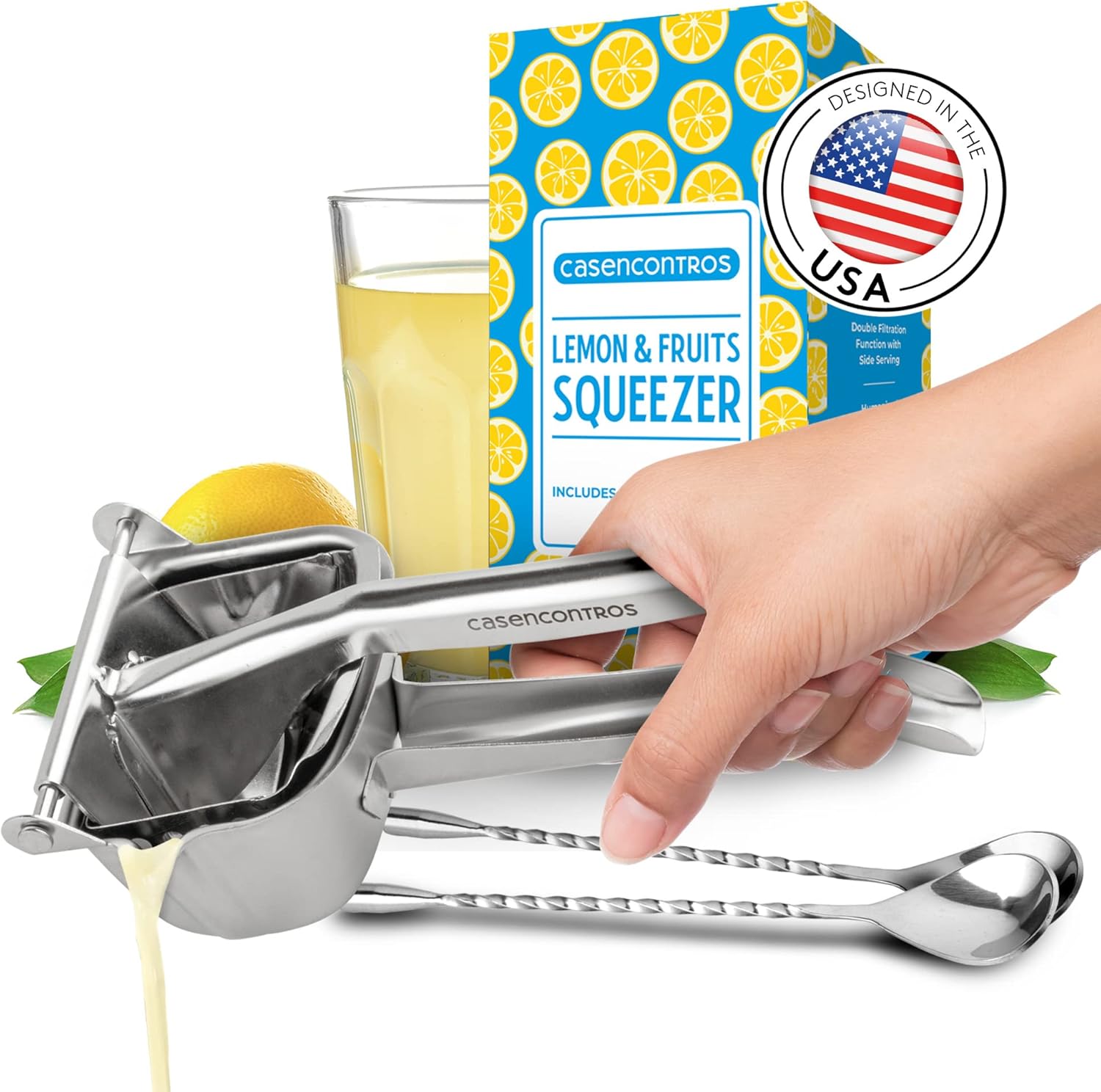 Amazon.com: CASENCONTROS Lemon Squeezer - Citrus Juicer with pour Spout ...