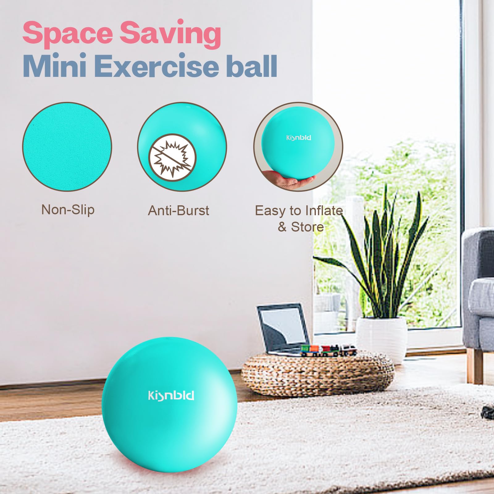 Snapklik.com : Kisnbld Small Exercise Ball, 9 Inch Mini Pilates Ball ...