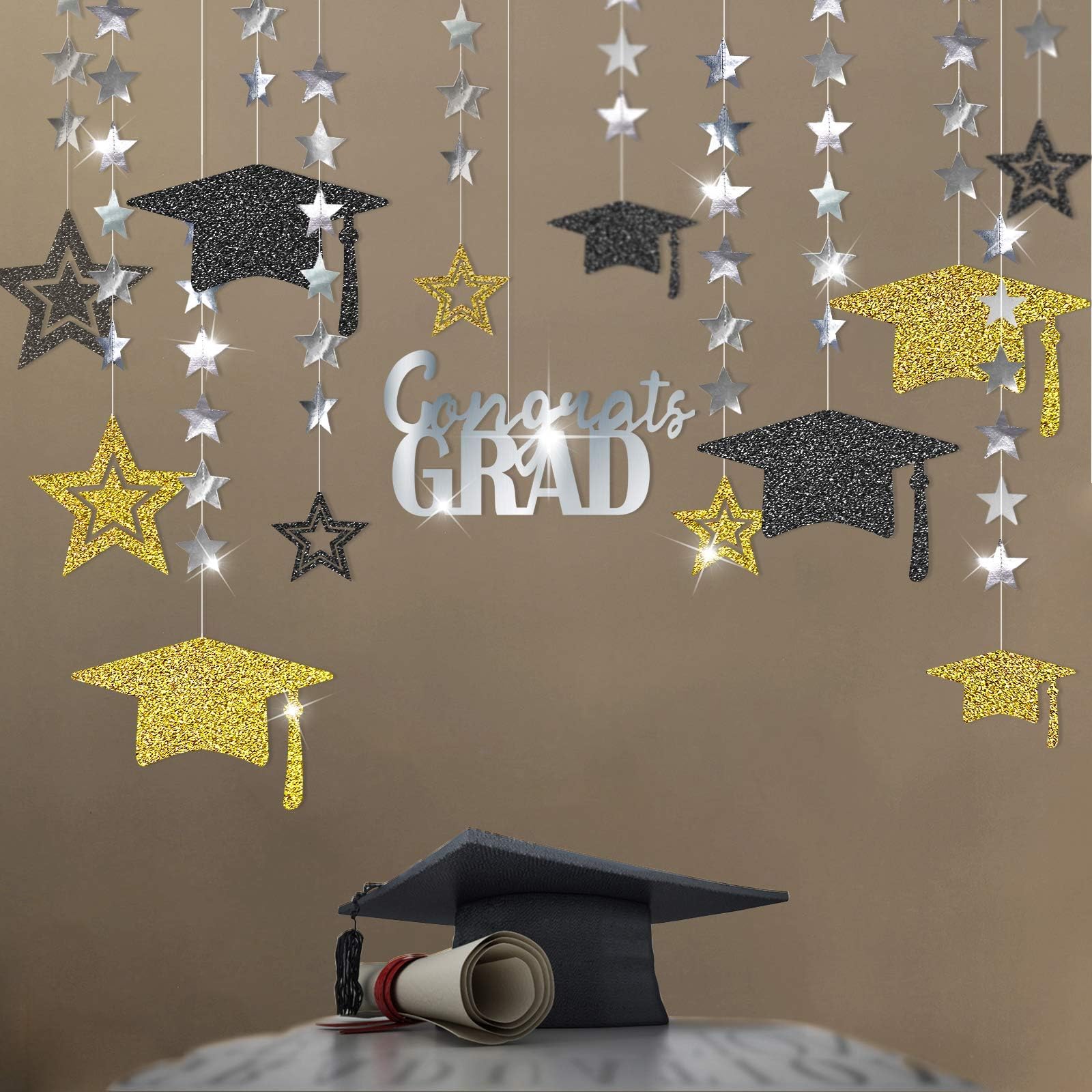 Amazon.com: Cheerland 4 pcs Royal Blue Graduation Party Decoration ...