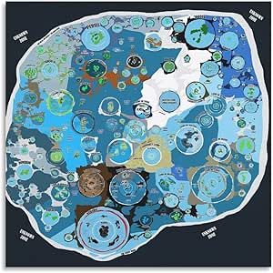 Amazon.com: Sfgumjuwd Flat Earth Map Terra Infinita Realm Poster Lands ...