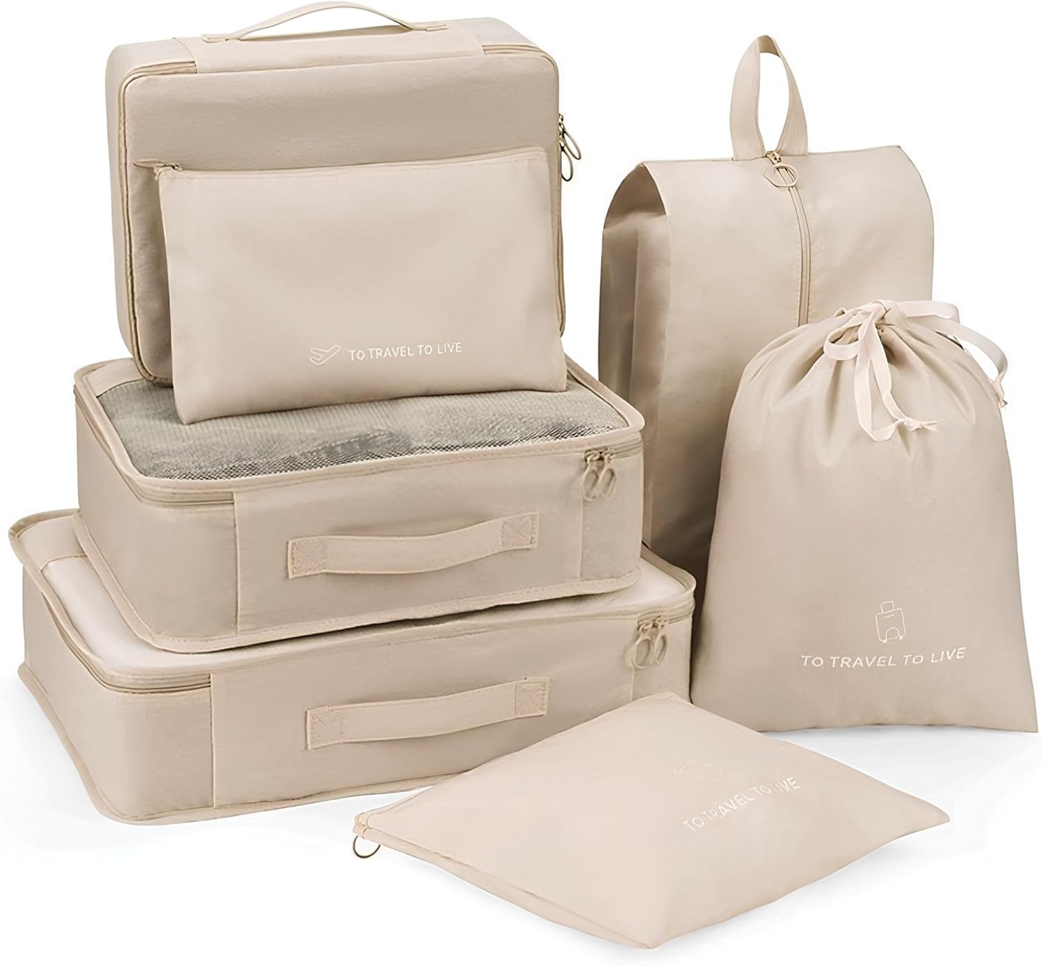 Amazon.com: LUFANCY 7 Pcs Set Travel Packing Cubes for Suitcases ...