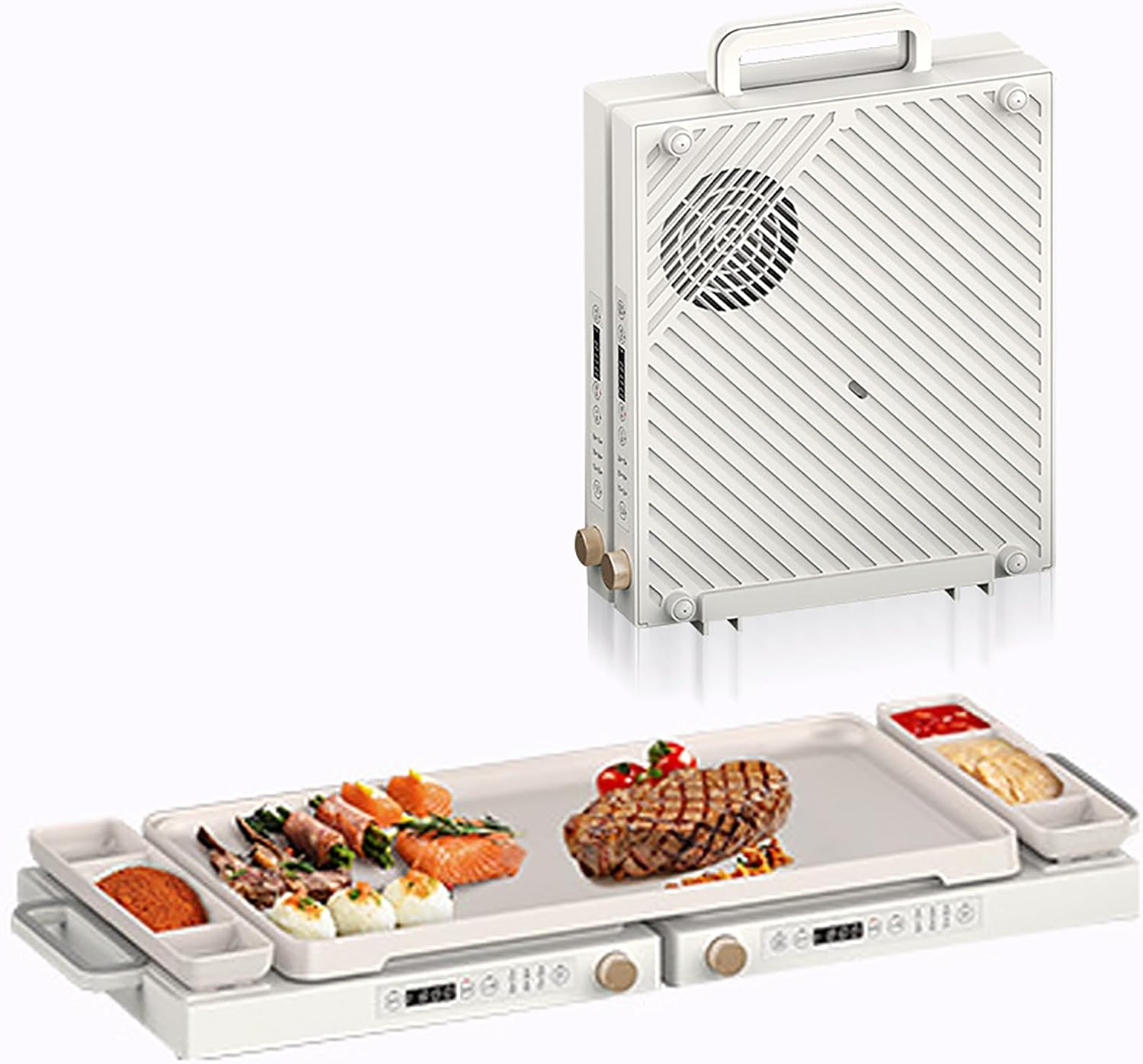 Amazon.co.jp: Portable Double IH Cooktop 2 Burner, Foldable IH Cooktop ...