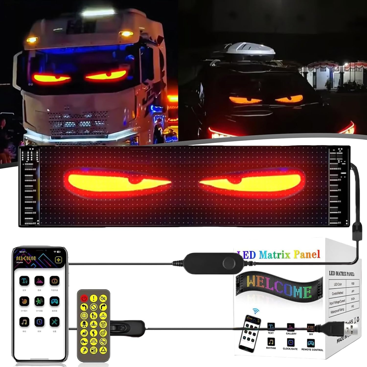 Amazon.fr : Yeux LED pour Camion, Lumière Devil Eyes for Voitures, Yeux ...