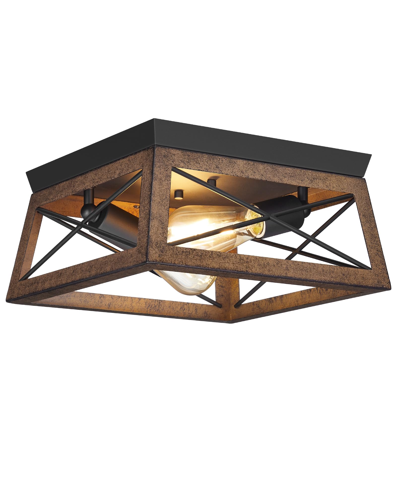 GOEBLESON Flush Mount Ceiling Light Fixtures, Rustic Ceiling Light ...
