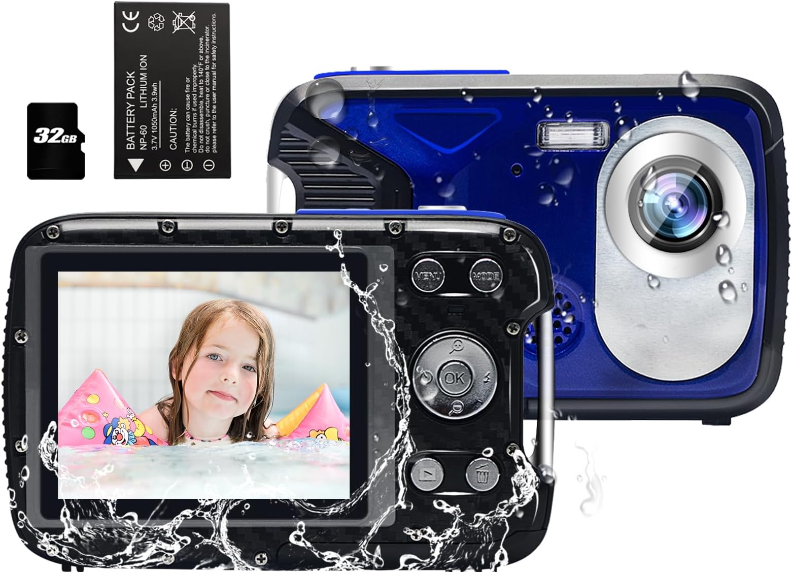 Digital Camera,Kids Waterproof Camera 30MP 1080P Point and Shoot ...
