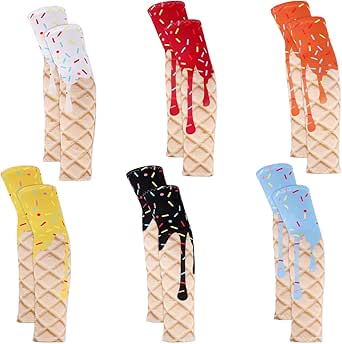 6 Pairs Ice Cream Arm Sleeve, Baseball Arm Sleeve Sun Protection ...