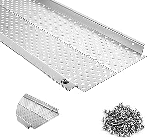 FIRMDKWEED 5 inch Gutter Guard, 13 Pack-52ft, Aluminum Rain Gutter ...