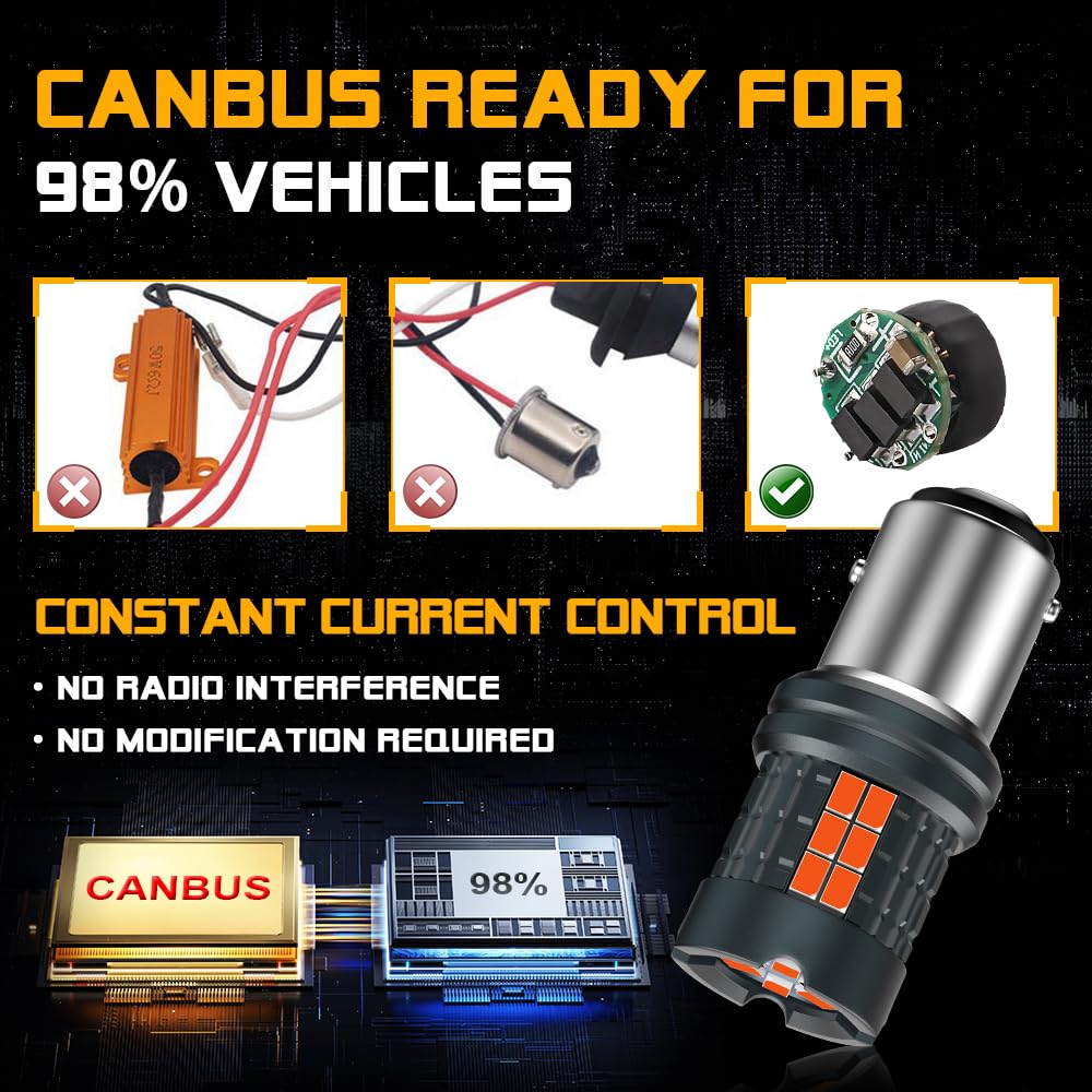 Snapklik.com : Sidaqi 1157 LED Bulb Red CANBUS Error Free 4000LM 30SMD ...