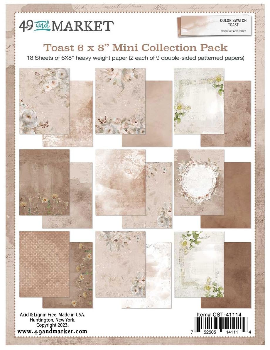 Amazon.com: 49 AND MARKET Toast Mini Collection Pack 6"X8"-Color Swatch 18