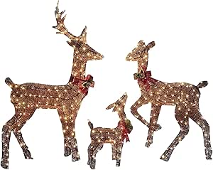 woyufen Renna di Natale Luminosa 3D Perle Cristalli Acrilici ...